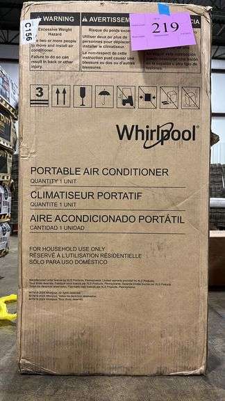 WHIRLPOOL PORTABLE AIR CONDITIONER IN BOX - Earl's Auction Company