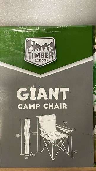 TIMBER RIDGE GIANT CAMP CHAIR IN BOX - GREEN - Earl's Auction Company