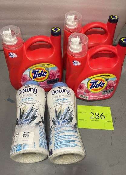 5PC LAUNDRY LOT - TIDE AND DOWNY - Earl's Auction Company