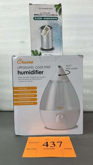CRANE ULTRASONIC HUMIDIFIER & UV AIR PURIFIER IN BOXES - Earl's Auction ...