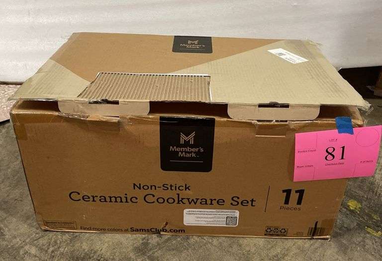 11PC CERAMIC COOKWARE SET IN BOX - WHITE - Earl's Auction Company