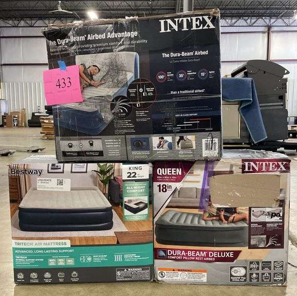 AS IS - (3) AIRBEDS IN BOXES - INTEX QUEEN & BESTWAY KING - Earl's Auction Company