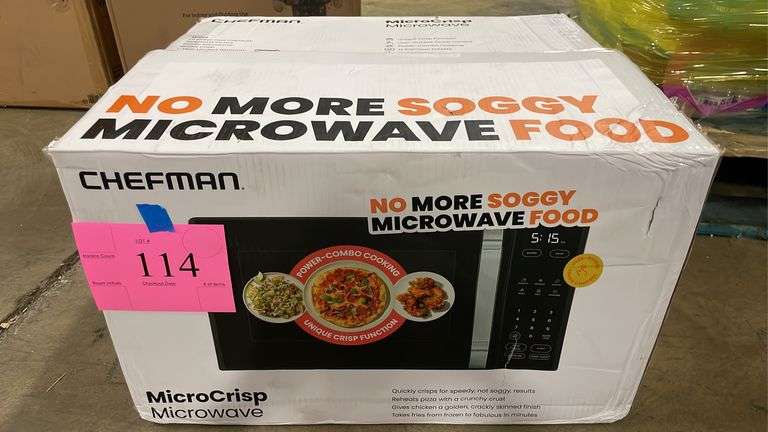 CHEFMAN MICROCRISP 1.0CU FT MICROWAVE IN BOX - Earl's Auction Company