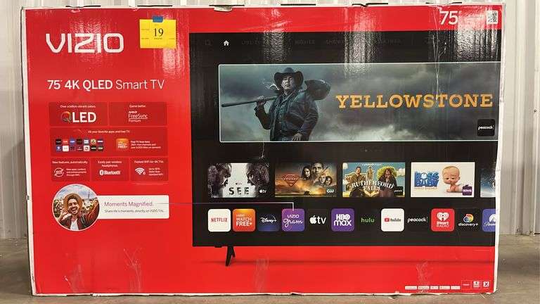 VIZIO 75" 4K QLED SMART TV IN BOX - Earl's Auction Company