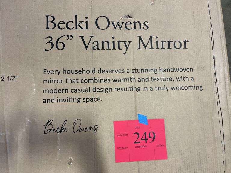 BECKI OWENS 36" VANITY MIRRIOR IN BOX - Earl's Auction Company