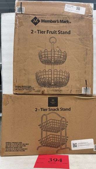 2 TIER SNACK STAND & 2 TIER FRUIT STAND IN BOXES - BLACK - Earl's ...