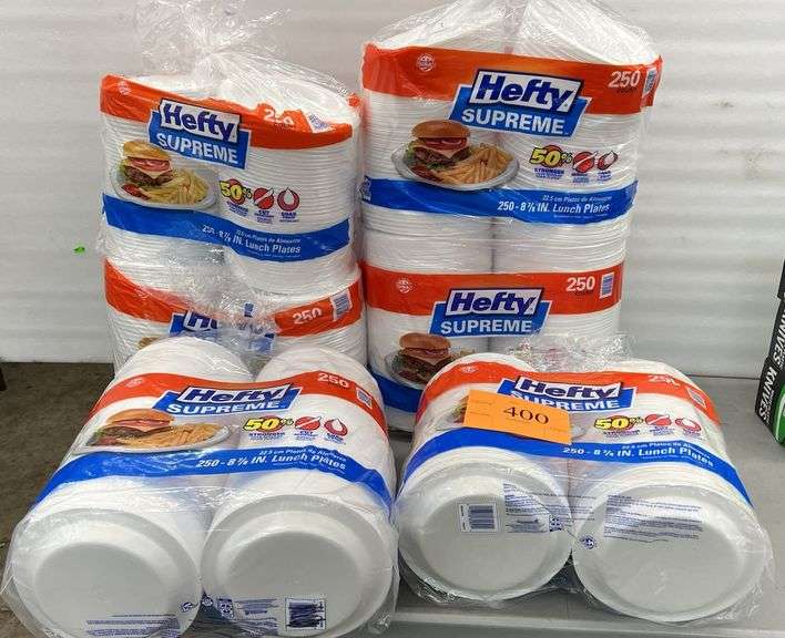 (6) PACKS OF HEFTY FOAM LUNCH PLATES - Earl's Auction Company