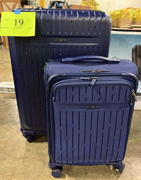 SAMSONITE 2PC HARD & SOFTSHELL LUGGAGE SET - IRIS BLUE - Earl's Auction ...