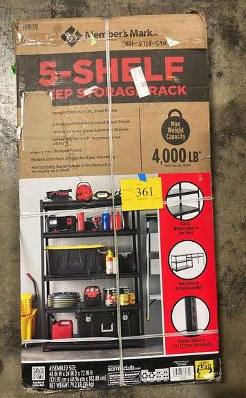 5 SHELF DEEP STORAGE RACK IN BOX - Earl's Auction Company