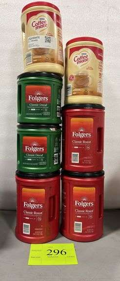 (5) PACKS OF FOLGERS COFFEE & (2) PACKS OF COFFEE MATE CREAMER - Earl's ...