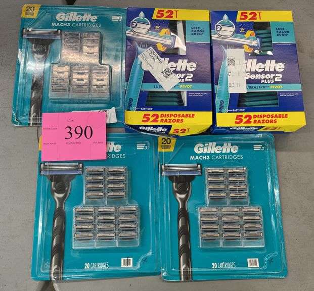 5PC GILLETTE RAZORS LOT - DISPOSABLE & CARTRIDGES - Earl's Auction Company