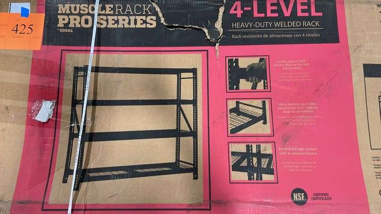 AS IS - MUSCLE RACK PRO SERIES 4 LEVEL SHELVING IN BOX - Earl's Auction ...