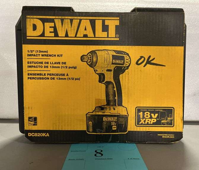 DEWALT 18V XRP 1/2" IMPACT WRENCH KIT IN CASE - Earl's Auction Company