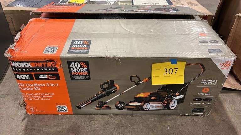 WORX NITRO 40V 3PC LAWN COMBO KIT IN BOX - Earl's Auction Company