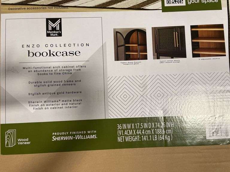 ENZO COLLECTION BOOKCASE IN BOX - BLACK - Earl's Auction Company