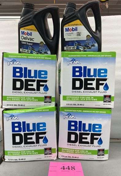 6PC DIESEL LOT - MOBIL OIL & BLUE DEF - Earl's Auction Company