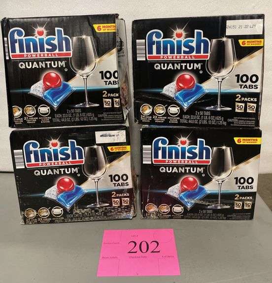 (4) BOXES OF FINISH DISH DETERGENT TABS - Earl's Auction Company