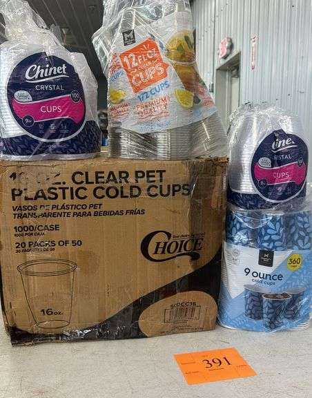 MISC LOT OF DISPOSABLE CUPS - SEE PHOTOS - Earl's Auction Company