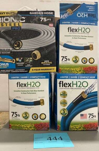 (4) GARDEN HOSES IN BOXES - BIONIC STEEL & FLEXH2O - Earl's Auction Company