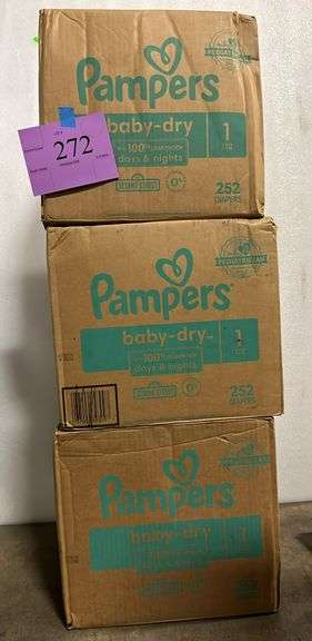 (3) BOXES OF PAMPERS DIAPERS - SIZE 1 - Earl's Auction Company