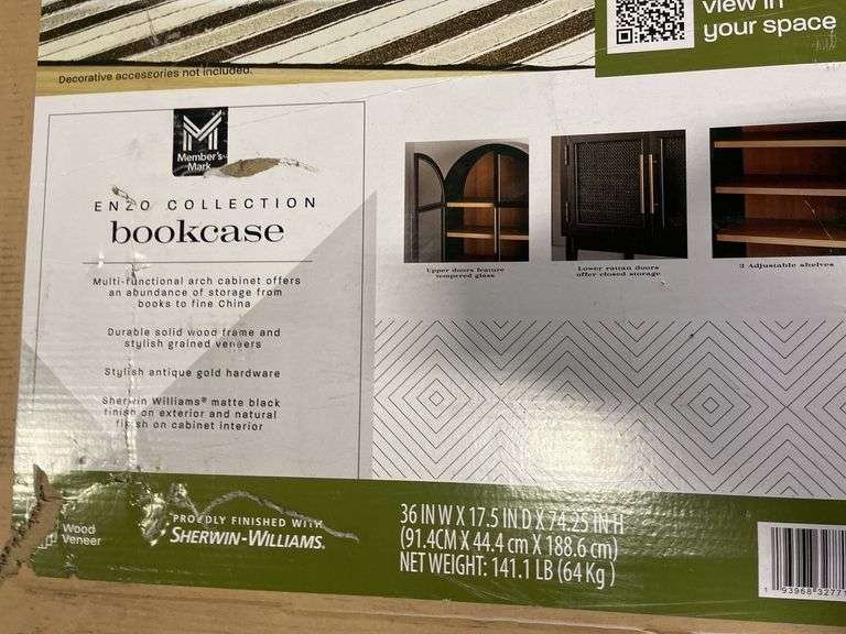 ENZO COLLECTION BOOKCASE IN BOX - BLACK - Earl's Auction Company