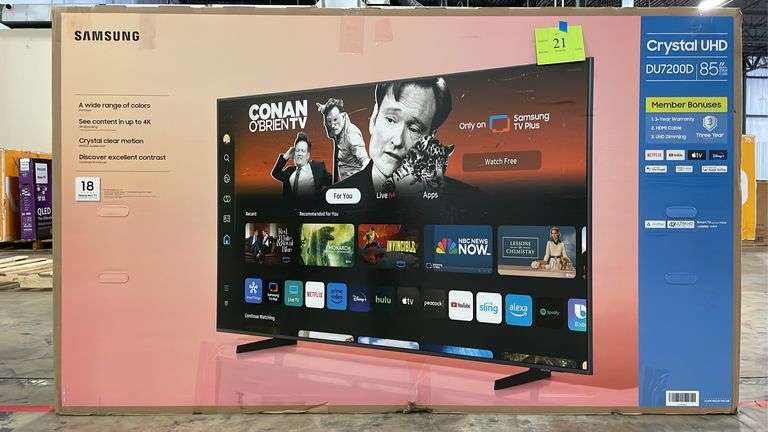 SAMSUNG 85" DU7200D CRYSTAL UHD 4K SMART TV IN BOX - Earl's Auction Company