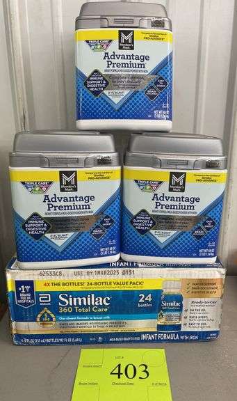 4PC BABY FORMULA LOT - ADVANTAGE PREMIUM & SIMILAC - Earl's Auction Company