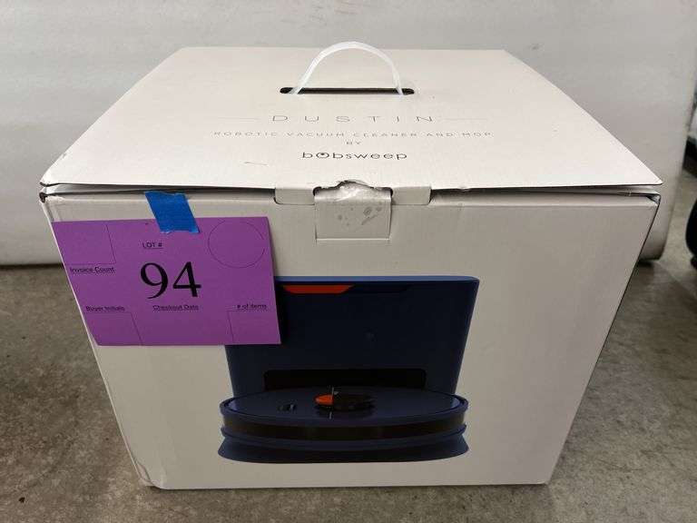 BOBSWEEP DUSTIN ROBOT VACUUM IN BOX - NAVY - Earl's Auction Company