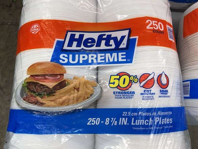 (6) PACKS OF HEFTY FOAM LUNCH PLATES - Earl's Auction Company