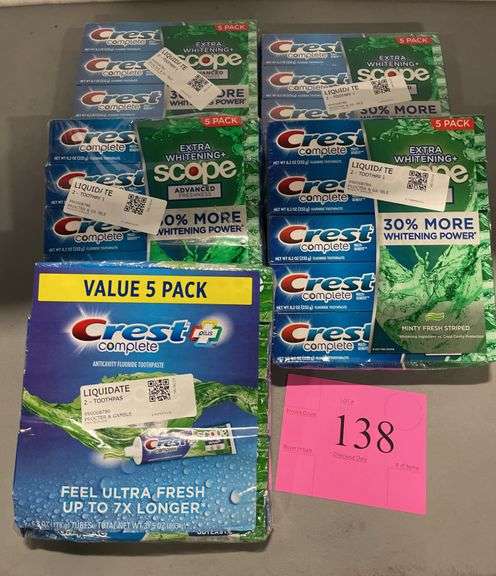 (5) PACKS OF CREST COMPLETE TOOTHPASTE - Earl's Auction Company