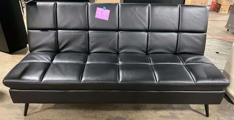 ABBYSON LIVING FELIX FAUX LEATHER CONVERTIBLE SOFA - Earl's Auction Company