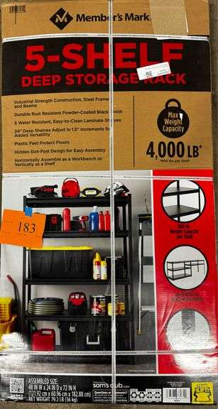 5 SHELF DEEP STORAGE RACK IN BOX - Earl's Auction Company