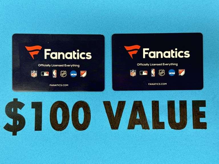 (2) FANATICS $50 GIFT CARDS ($100 TOTAL VALUE) - Earl's Auction Company