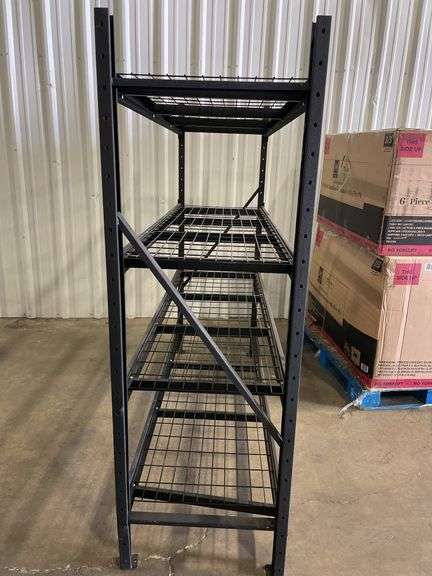 HEAVY DUTY 4 SHELF STORAGE RACK - BLACK - Earl's Auction Company