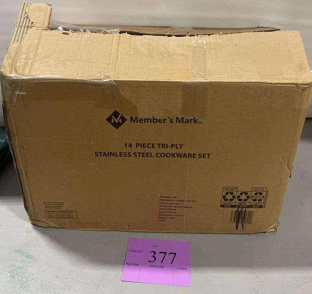 14PC STAINLESS COOKWARE SET IN BOX - Earl's Auction Company