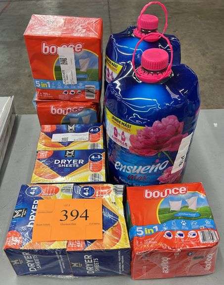 MISC LAUNDRY LOT - BOUNCE, ENSUENO, MM DRYER SHEETS - Earl's Auction ...