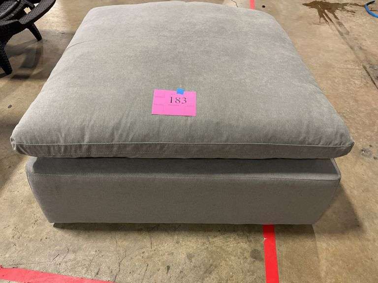 LARGE GREY OTTOMAN - Earl's Auction Company