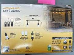 (2) ECO SCAPES OUTDOOR LED CAFE LIGHTS IN BOXES - Earl's Auction Company