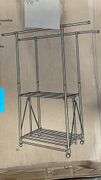 (2) GREENWAY COLLAPSIBLE DOUBLE BAR GARMENT RACK IN BOXES - STAINLESS ...