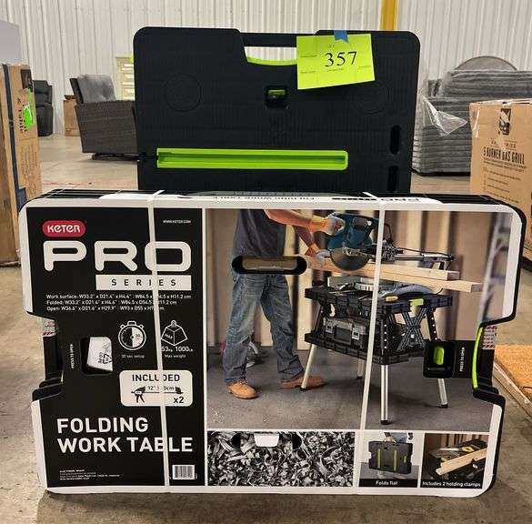 (2) KETER PRO SERIES FOLDING WORK TABLES - BLACK & GREEN - Earl's ...