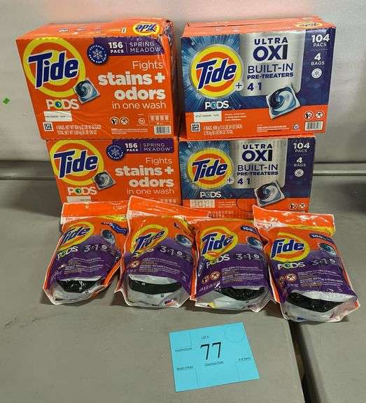 (4) BOXES OF TIDE PODS & (4) BAGS - Earl's Auction Company