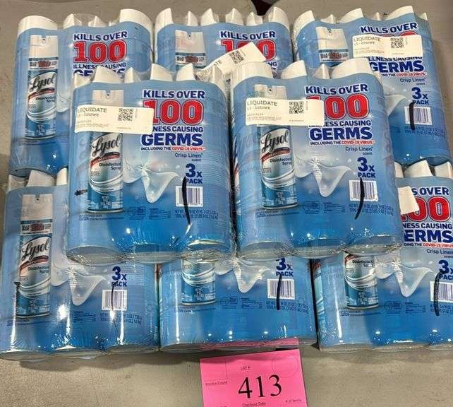 (8) PACKS OF LYSOL DISINFECTANT SPRAY (3 BOTTLES PER PACK) - Earl's ...