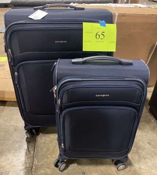 SAMSONITE 2PC SOFTSHELL LUGGAGE SET - NAVY BLUE - Earl's Auction Company