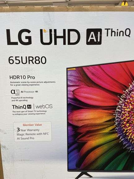 LG 65" 65UR80 UHD 4K SMART TV IN BOX - Earl's Auction Company