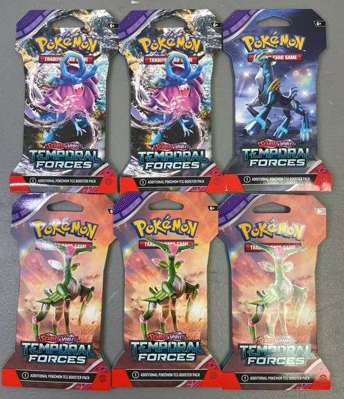 (6) OPENED POKEMON TEMPORAL FORCES CARD BOOSTER PACKS - Earl's Auction ...