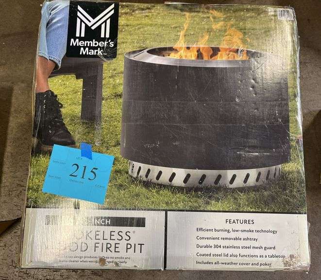 22" SMOKELESS WOOD FIRE PIT IN BOX - Earl's Auction Company