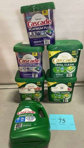 5PC CASCADE DETERGENT LOT - PODS & LIQUID - Earl's Auction Company