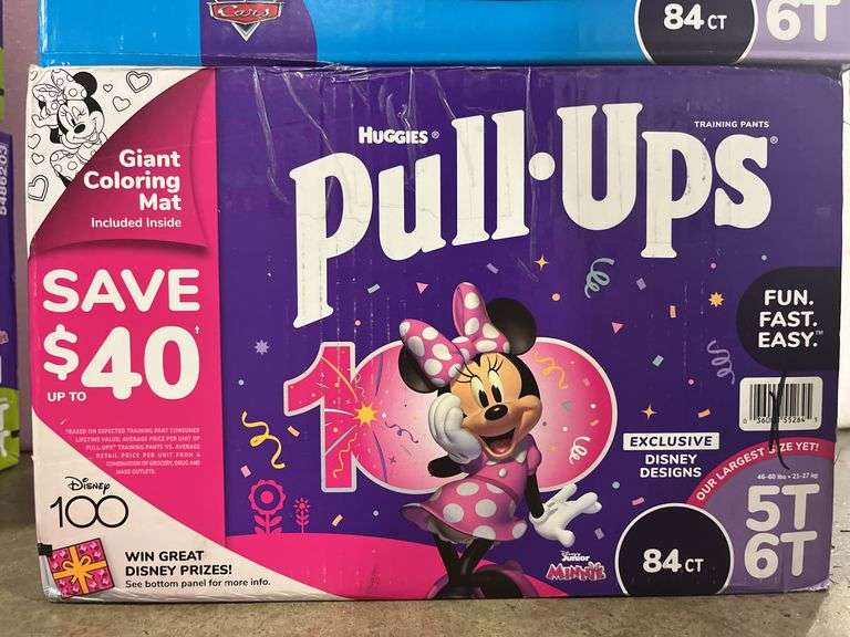 (4) BOXES OF HUGGIES PULL UPS DIAPERS - SIZE 5T/6T - Earl's Auction Company