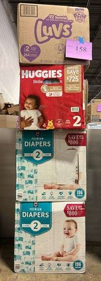 (4) BOXES OF DIAPERS - SIZE 2 - Earl's Auction Company