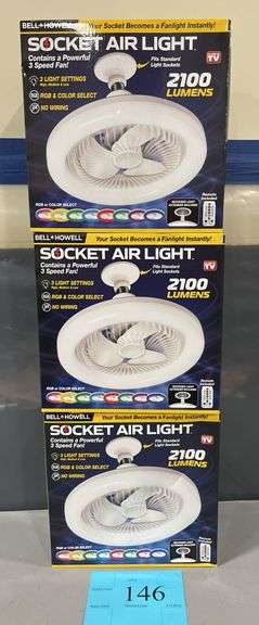 (3) SOCKET AIR LIGHTS IN BOXES - Earl's Auction Company